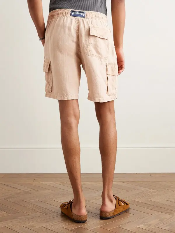 Vilebrequin Baie Straight-leg Linen Cargo Shorts - Brown