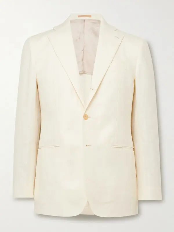 J. MUESER Waverly Slim-fit Linen Suit Jacket - Neutrals