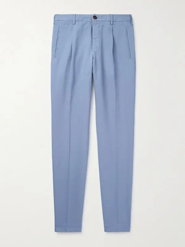 SLOWEAR Venezia 1951 Tapered Pleated Trousers - Blue