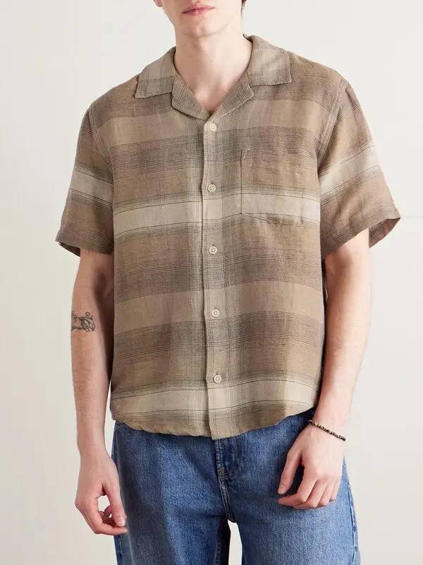 CORRIDOR Asheville Convertible-collar Checked Shirt