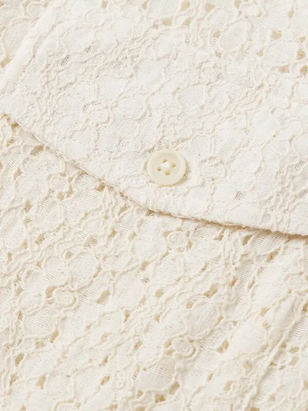 CORRIDOR Camp-collar Cotton And Nylon-blend Lace Shirt