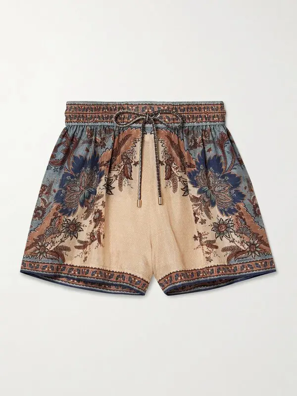 Zimmermann Ascension Printed Silk Shorts