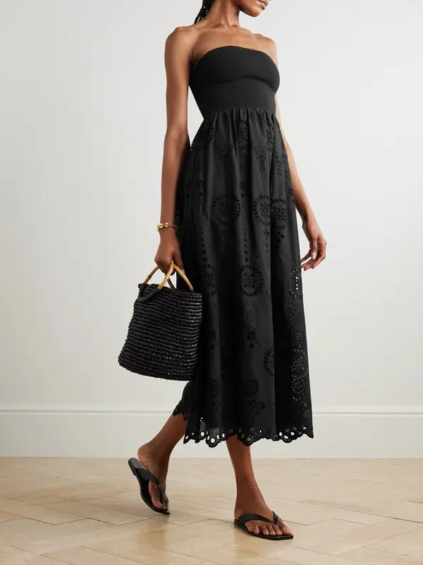 matteau knit and cotton maxi dress Matteau: Off-White Knit & Cotton Maxi Dress