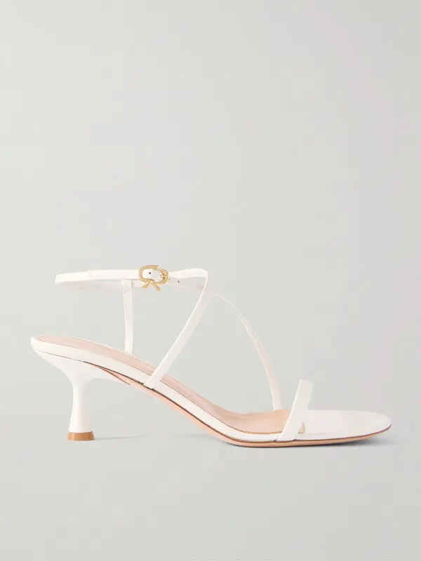 GIANVITO ROSSI 55 Leather Sandals - White