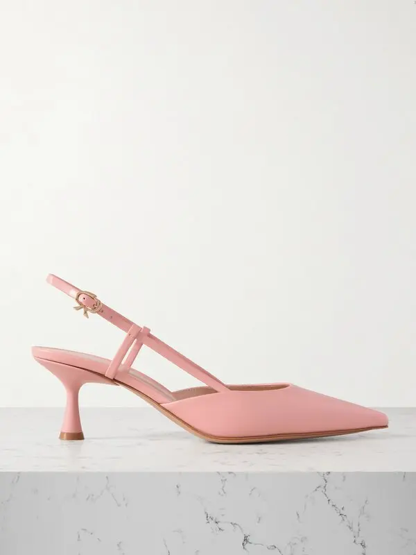 GIANVITO ROSSI Ascent 55 Leather Slingback Pumps - Pink