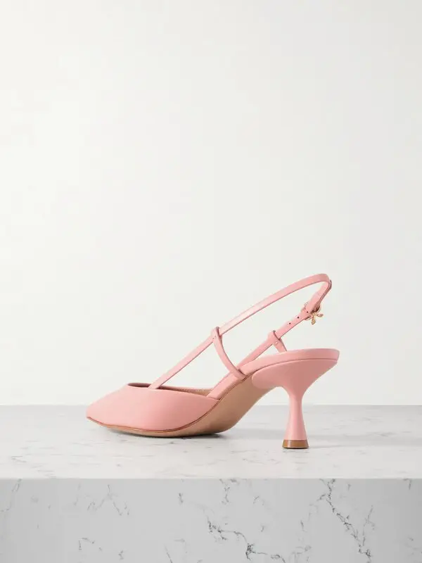 GIANVITO ROSSI Ascent 55 Leather Slingback Pumps - Pink