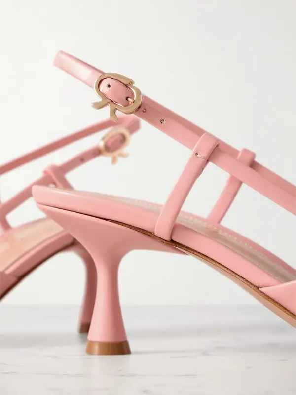 GIANVITO ROSSI Ascent 55 Leather Slingback Pumps - Pink