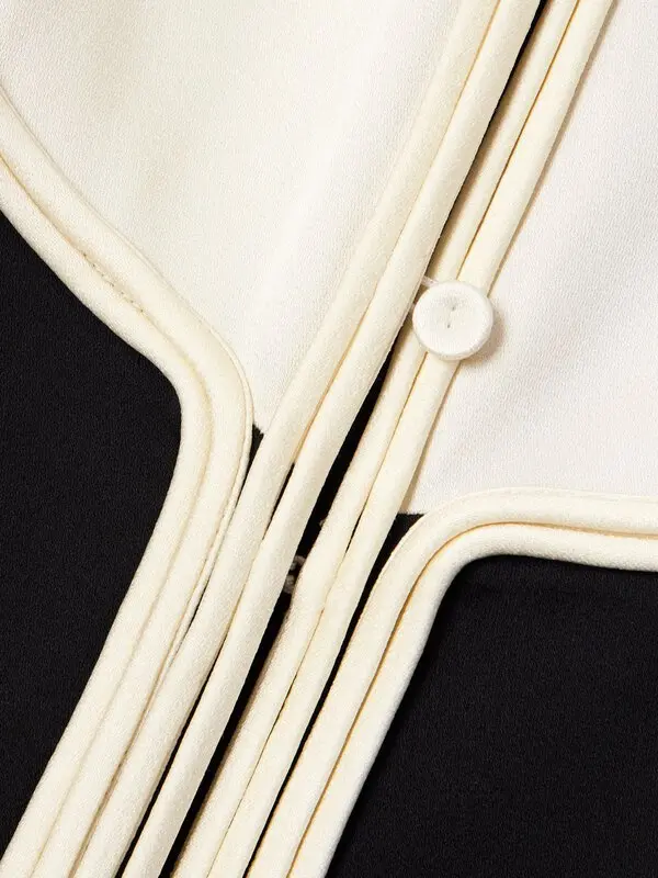 JIL SANDER Oversized Two-tone Piped Crepe Shirt