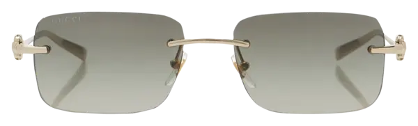 Gucci Horsebit Square-frame Metal Sunglasses - Grey