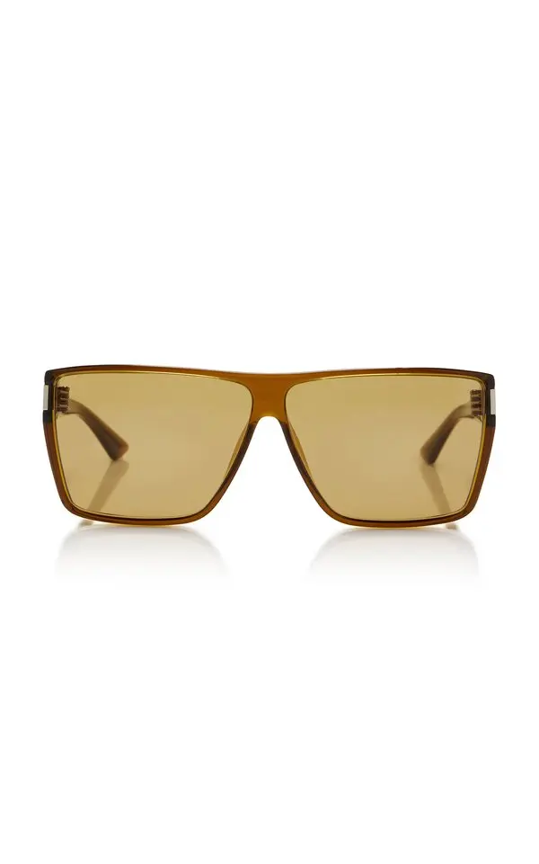 Saint Laurent Rectangle-frame Sunglasses - Brown