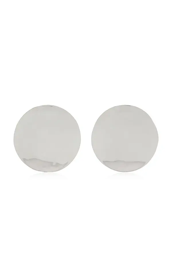 JASMIN SPARROW Dome Rhodium-plated Earrings