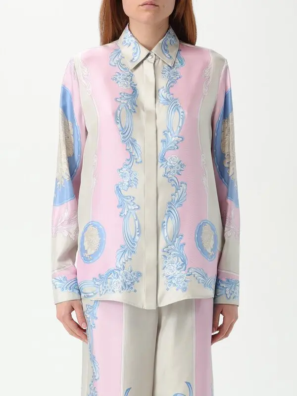 Versace Medusa Print Silk Shirt - Pink