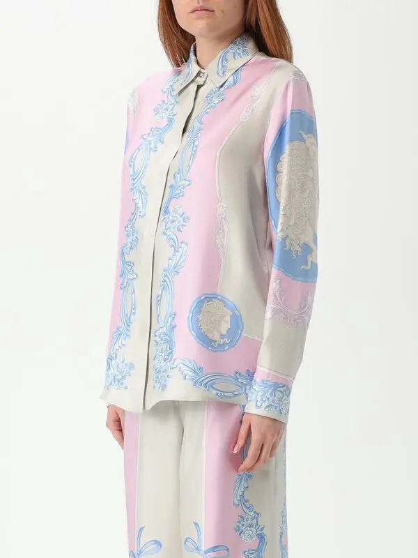Versace Medusa Print Silk Shirt - Pink