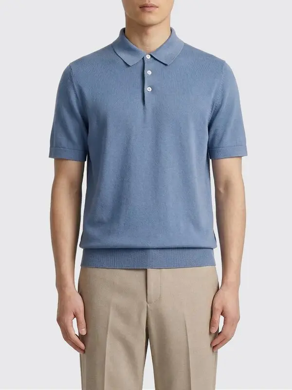 DRUMOHR Cotton Polo Shirt - Gnawed Blue