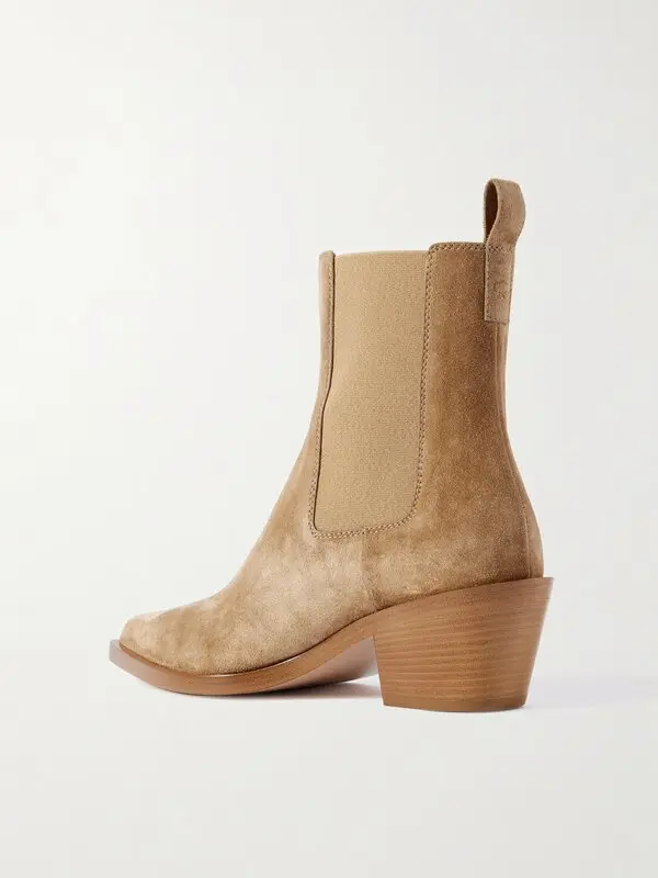 GIANVITO ROSSI Wylie 45 Suede Chelsea Boots - Neutrals