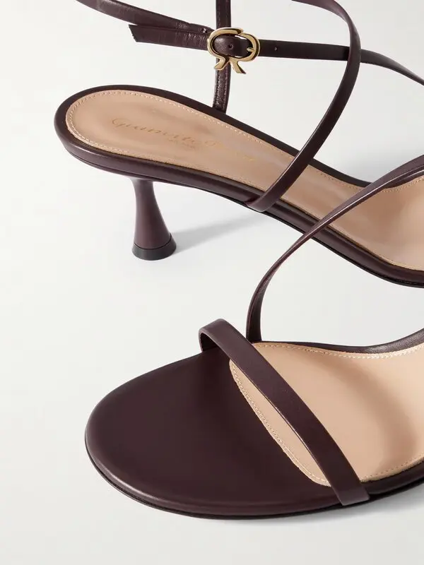 GIANVITO ROSSI 55 Leather Sandals - Brown
