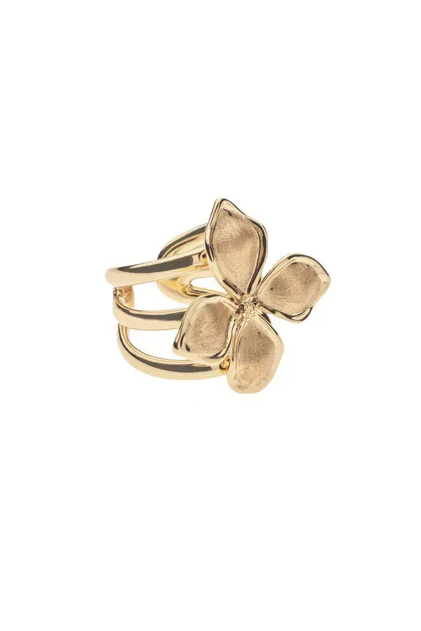 JANE WIN Periwinkle Flower Ring - Gold