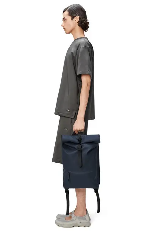Rains Rolltop Waterproof Rucksack - Navy