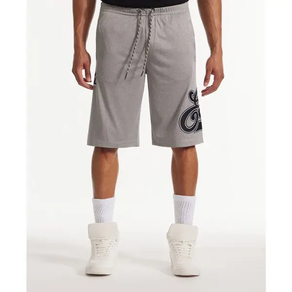 ECKO UNLTD. Birdseye Mesh Knit Shorts - Marled Grey