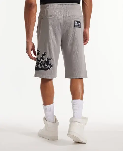ECKO UNLTD. Birdseye Mesh Knit Shorts - Marled Grey