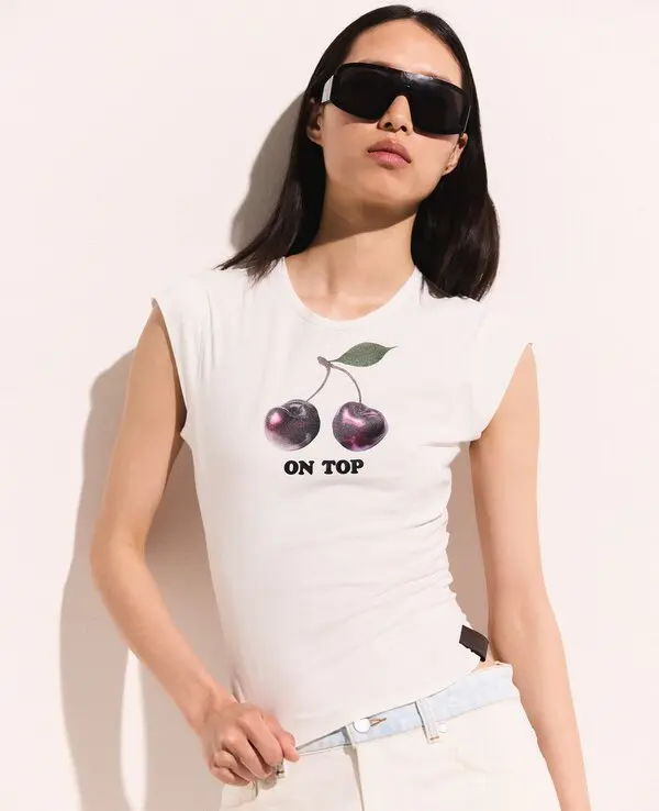Stella McCartney Cherry Graphic Sleeveless Baby Tee