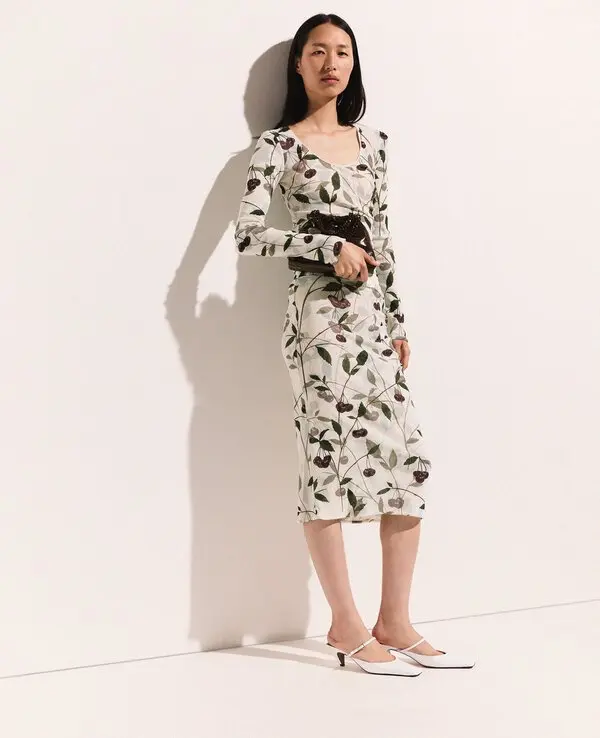 Stella McCartney Cherry Print Mesh Top - Cream