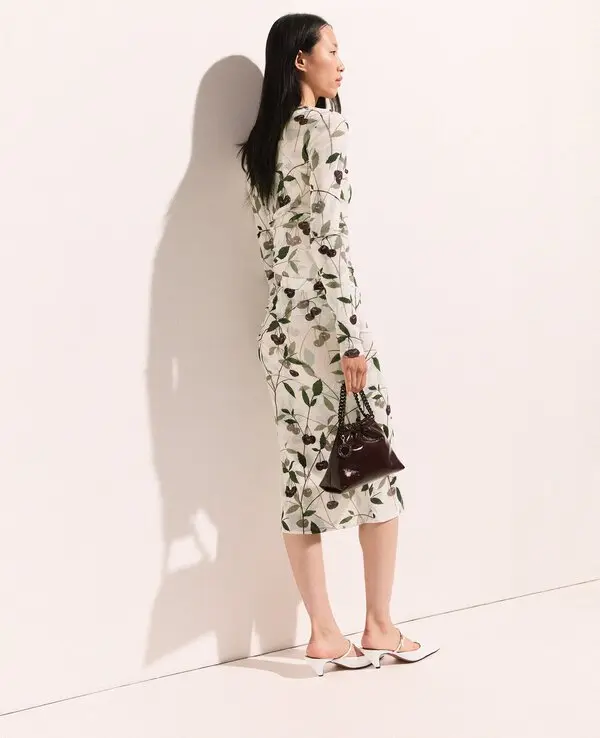 Stella McCartney Cherry Print Mesh Top - Cream