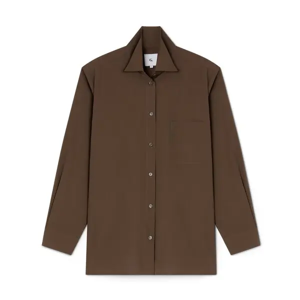G. LABEL BY GOOP Flynn Button-down - Ash Brown