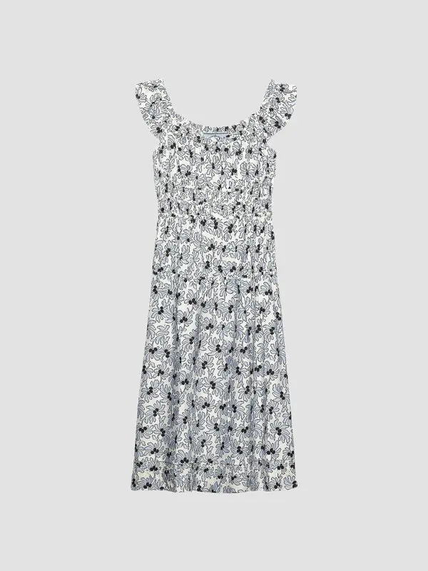 Prada Floral Print Pongé Dress