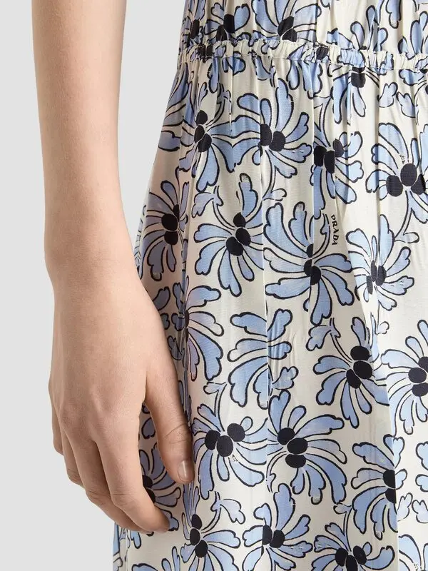 Prada Floral Print Pongé Dress