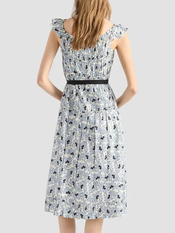Prada Floral Print Pongé Dress