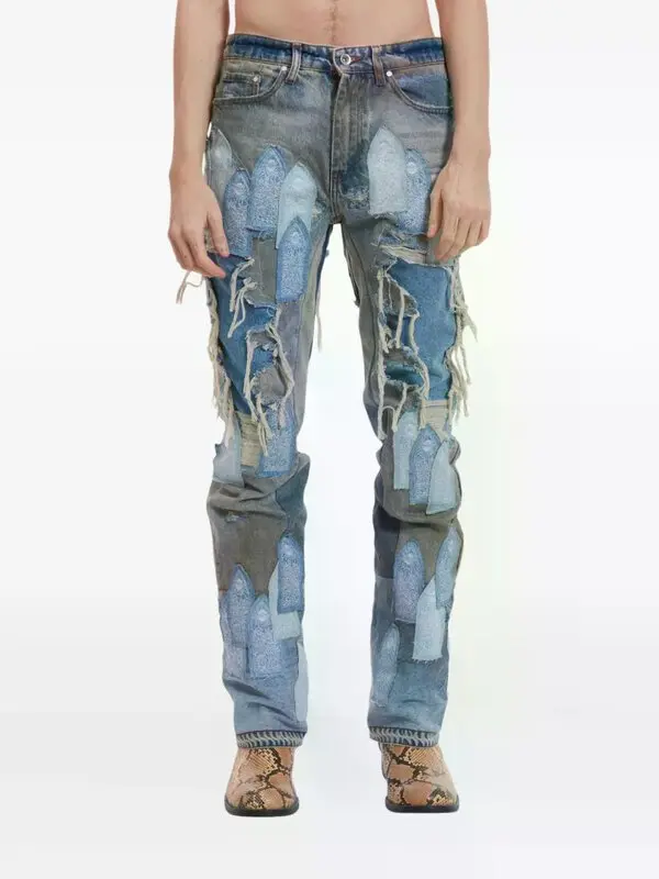 WHO DECIDES WAR BY EV BRAVADO Patched Arch Jeans