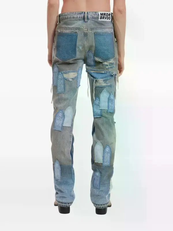 WHO DECIDES WAR BY EV BRAVADO Patched Arch Jeans