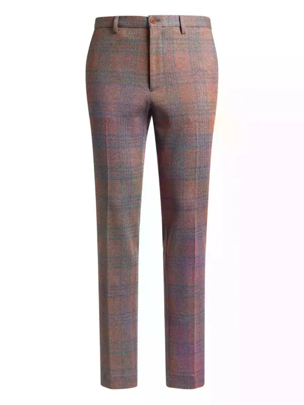 Etro Checked Trousers - Orange