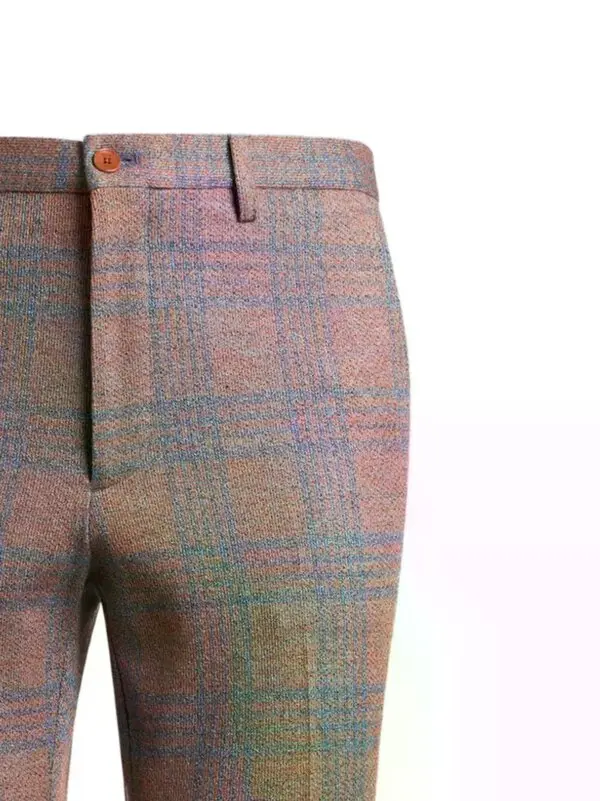 Etro Checked Trousers - Orange