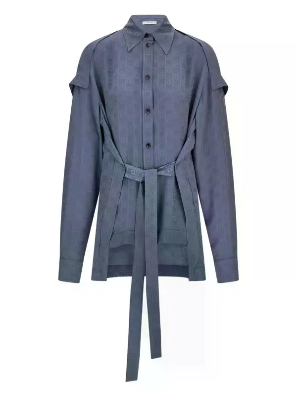 FERRAGAMO Monogram Long Sleeve Shirt - Blue