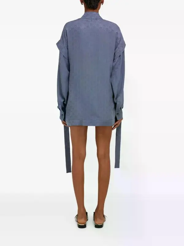 FERRAGAMO Monogram Long Sleeve Shirt - Blue