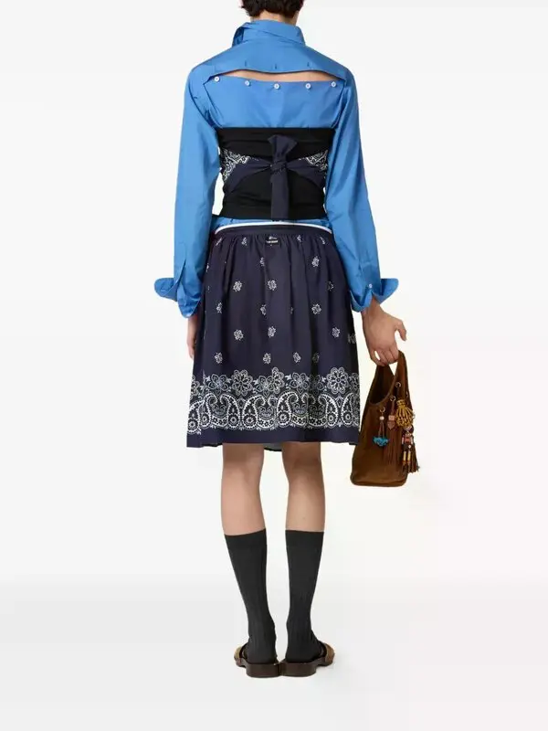 Miu Miu Embroidered Logo Cotton Button-up Shirt