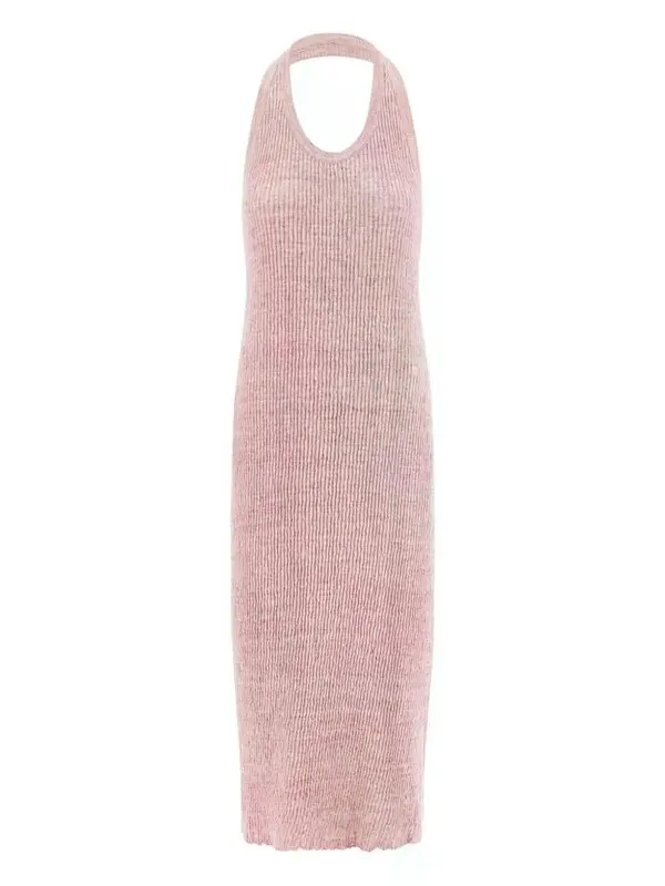 FERRAGAMO Sleeveless Halterneck Midi Dress - Cotton Candy Mélange