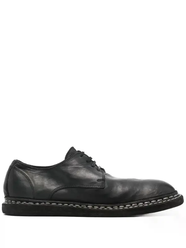 Guidi Leather Derby Shoes - Black