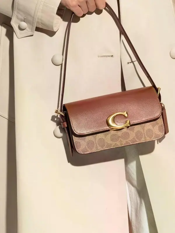 Coach Logo-Plaque Shoulder Bag In Brown - 1% Off | Editorialist