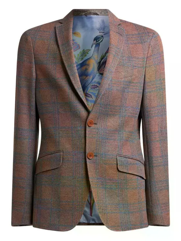 Etro Prince Of Wales-checked Blazer - Orange