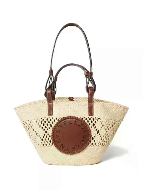 Stella McCartney Logo-perforated Tote Bag - Neutrals