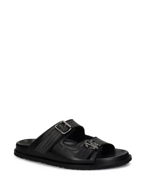 Roberto Cavalli Leather Slip-on Sandals