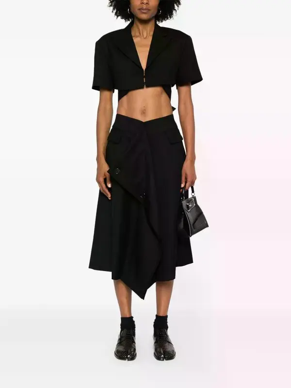 Noir Kei Ninomiya Wool Midi Skirt