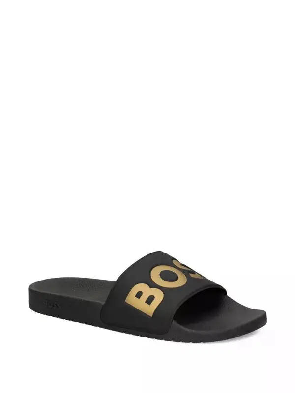 BOSS Logo-print Slide Sandals - Black