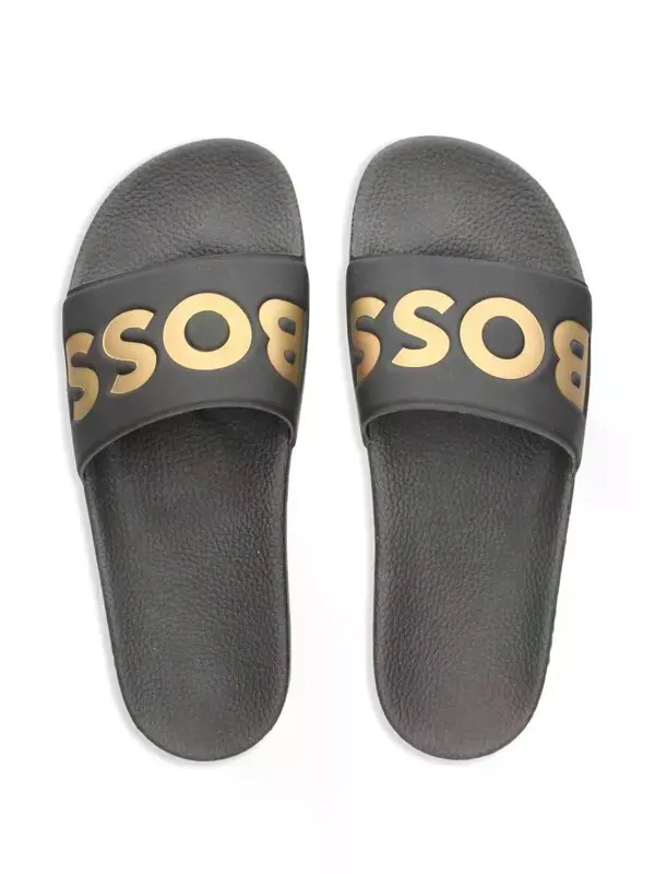 BOSS Logo-print Slide Sandals - Black