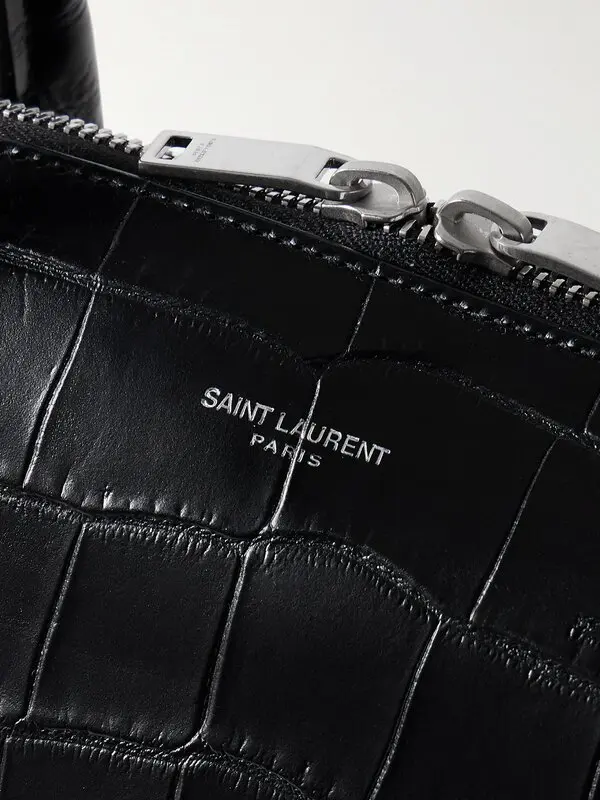 Saint Laurent Croc-effect Leather Weekend Bag