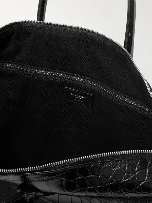 Saint Laurent Croc-effect Leather Weekend Bag