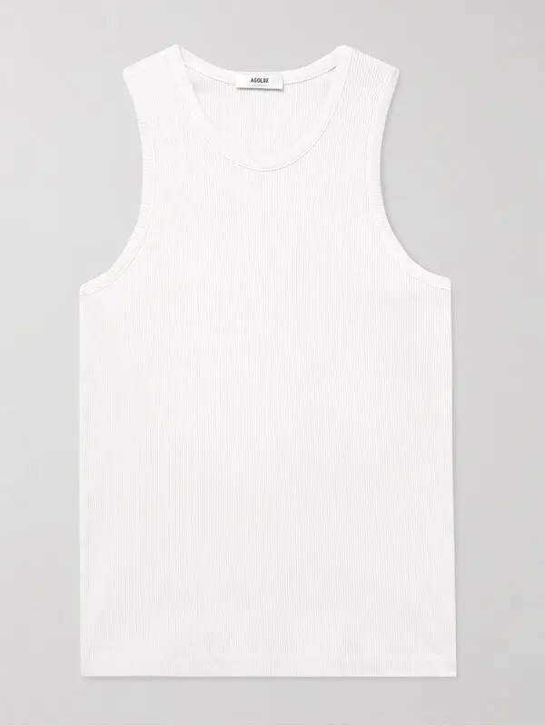 AGOLDE Viggo Ribbed Tank Top - Neutrals